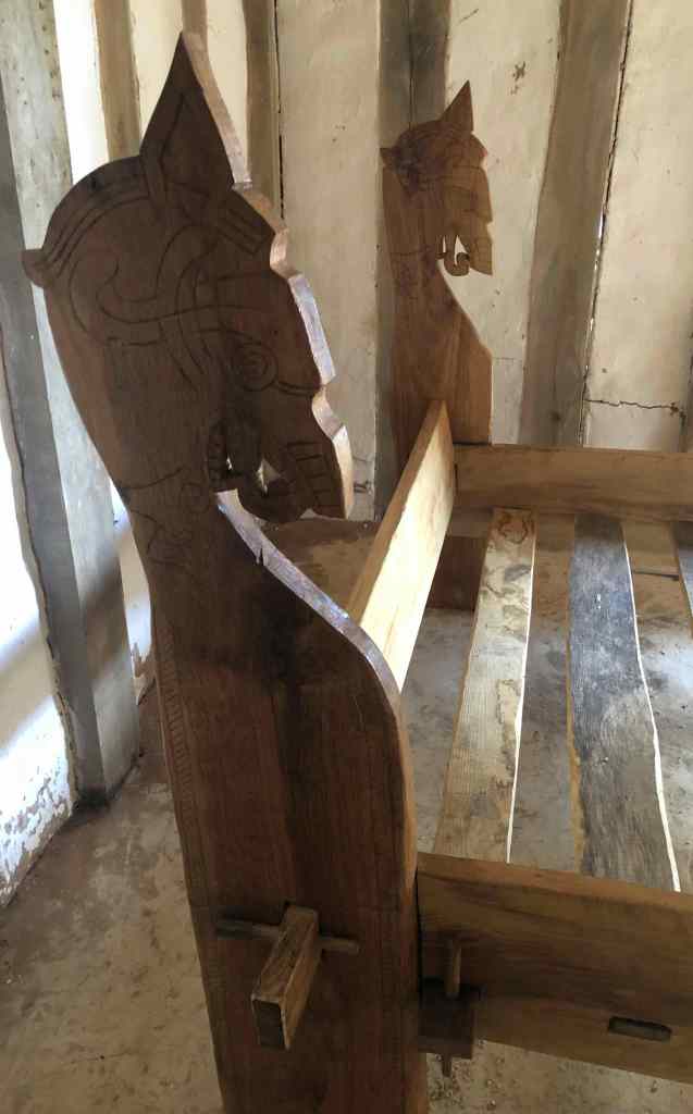 Oseberg/Gokstad bed replica | 'Hands on Heritage' in the Avalon Marshes
